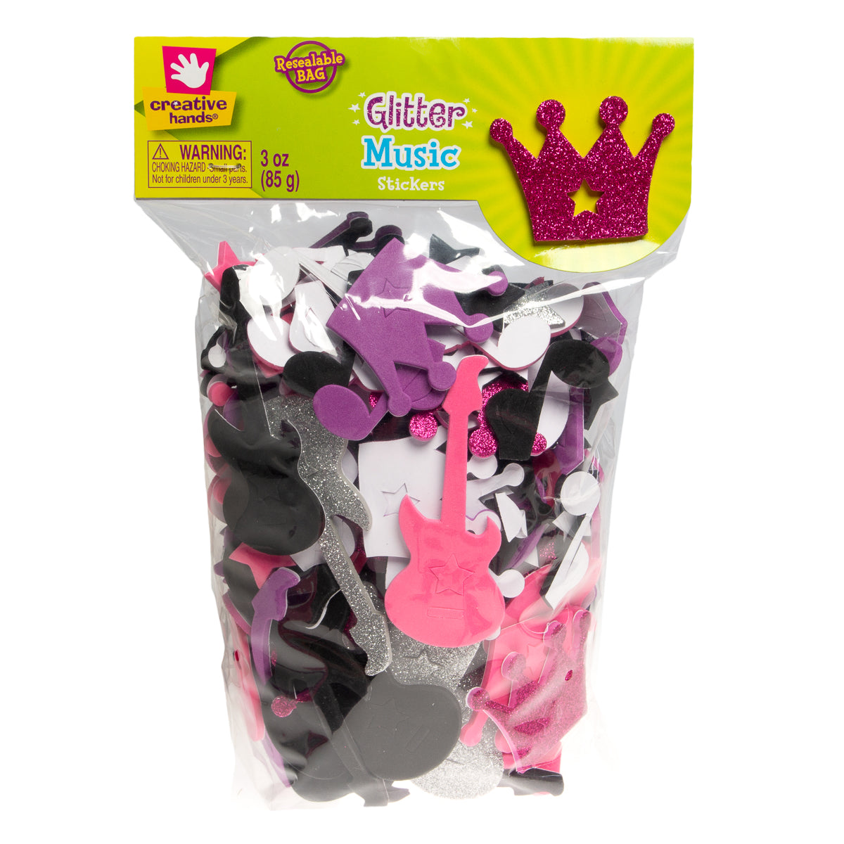 Jumbo Glitter Music Shapes Foam Sticker Set - 250+ Stickers Total!