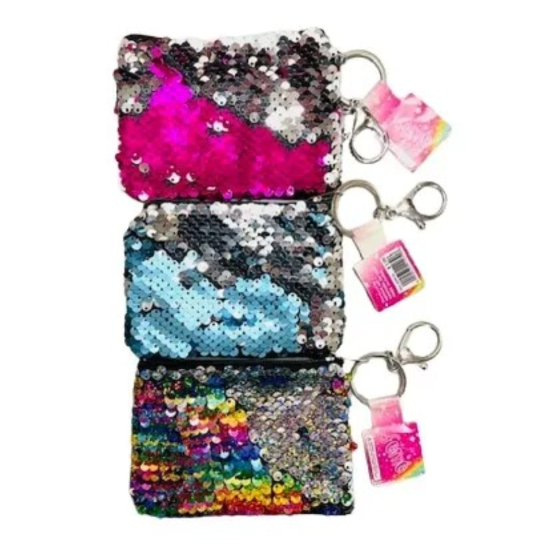 3-Pack Sequin Purse Keychain – Color-Changing Flip Sequins – 4.5 x 3.2