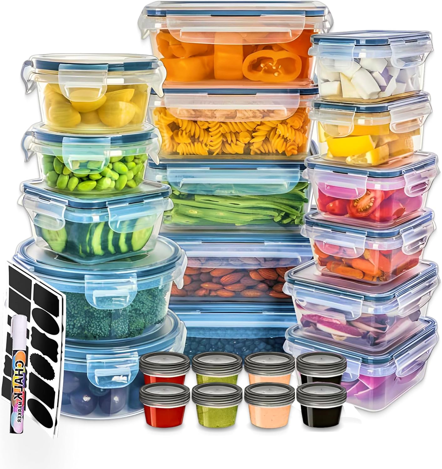 24pc BPA-Free Food Storage Container Set with Leakproof Lids - Include