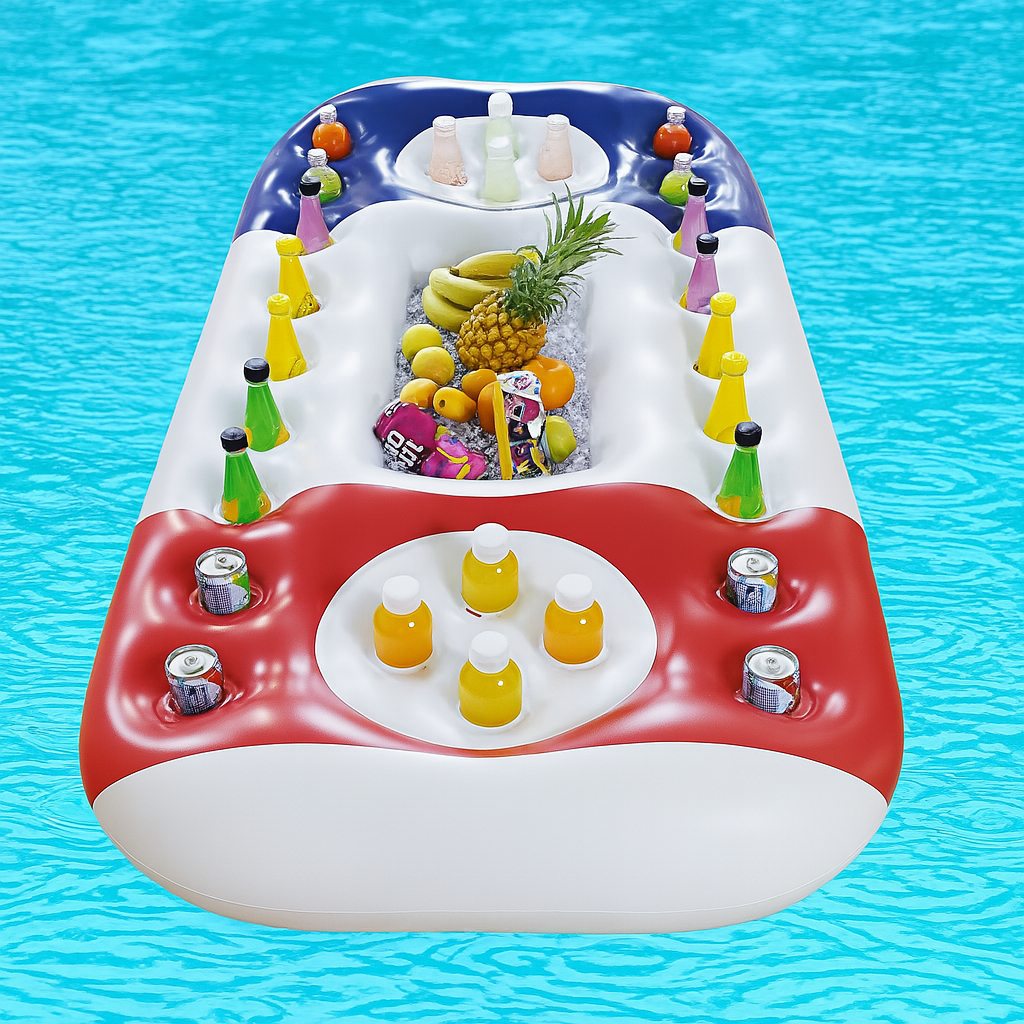 Inflatable Floating Pool Bar with 26 Drink Holders & Ice Tub – 72" x 3