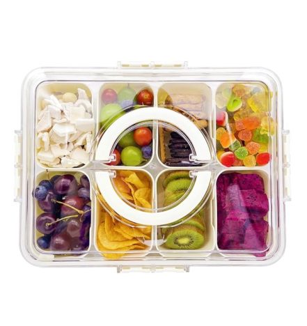 Deposition Snack Box Deli Container – 8-Compartment Transparent Tray w