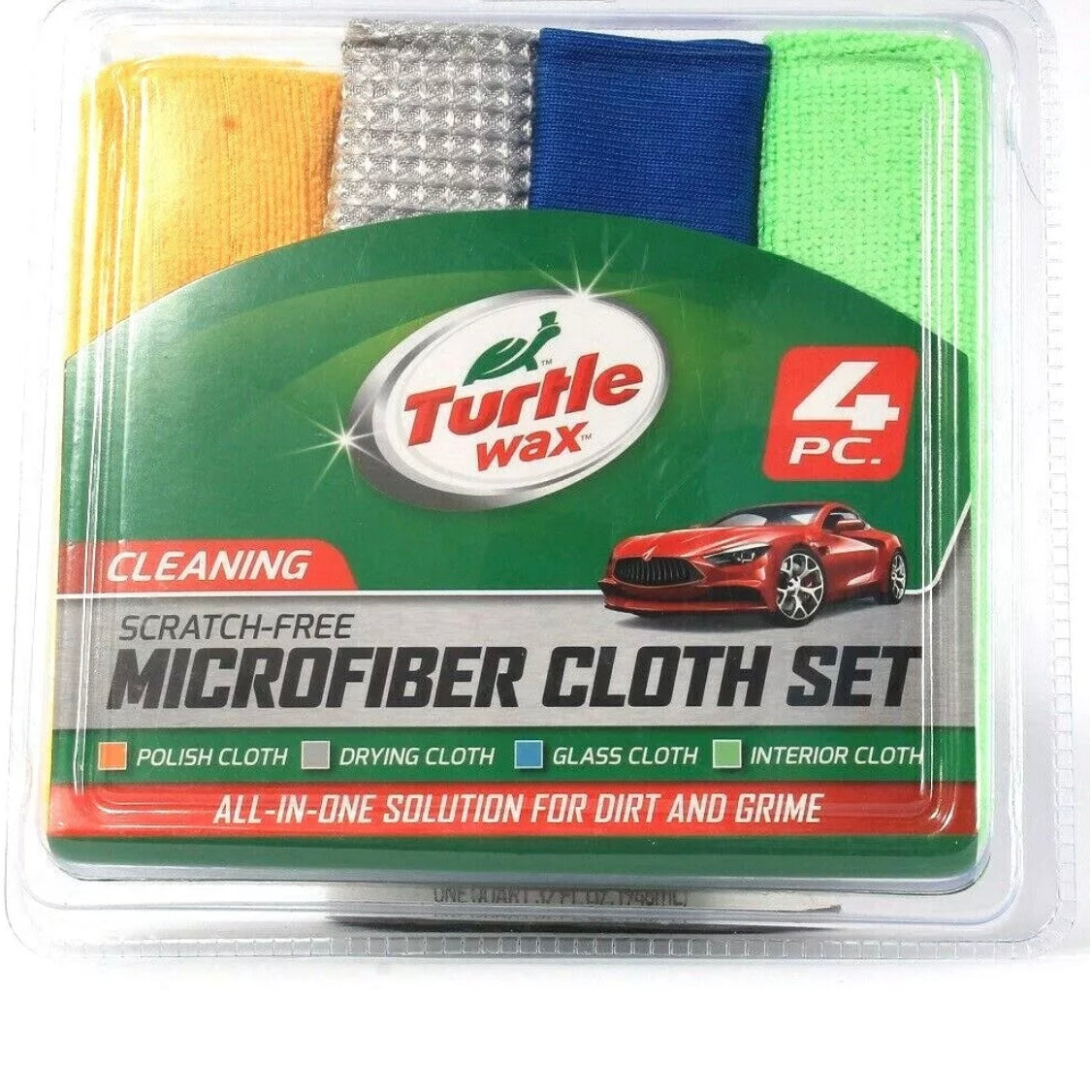 4pc All-In-One Microfiber Cleaning Cloth Set by Turtle Wax - Polish, D