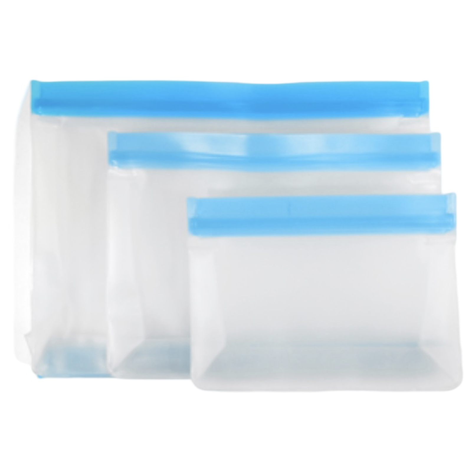 3pc Reusable Grip Seal Bags For Snacks, Leftovers, Cosmetics & Office