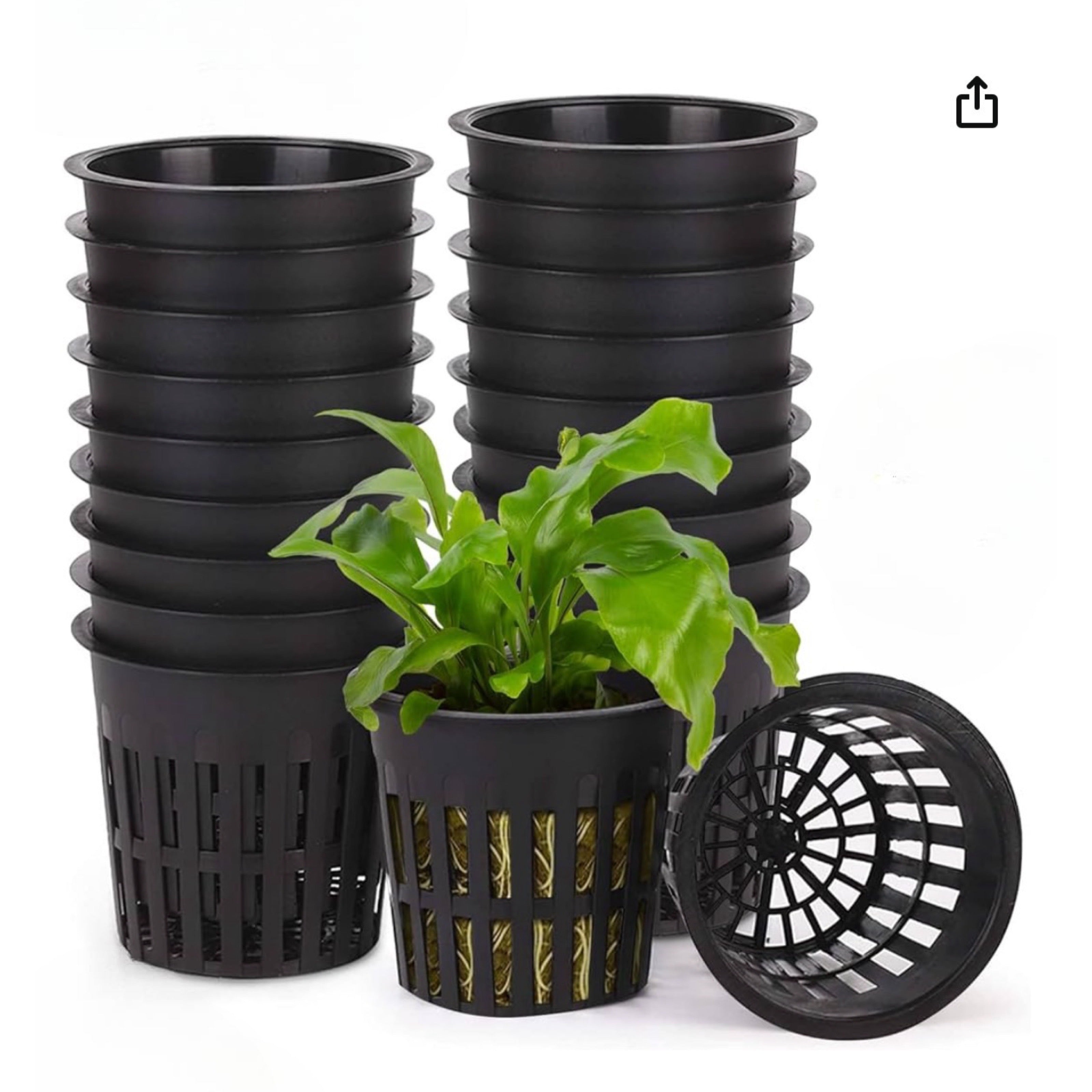25pk of Heavy Duty Slotted Mesh Plant Pots In 3" or 4" - Hydroponic Gr